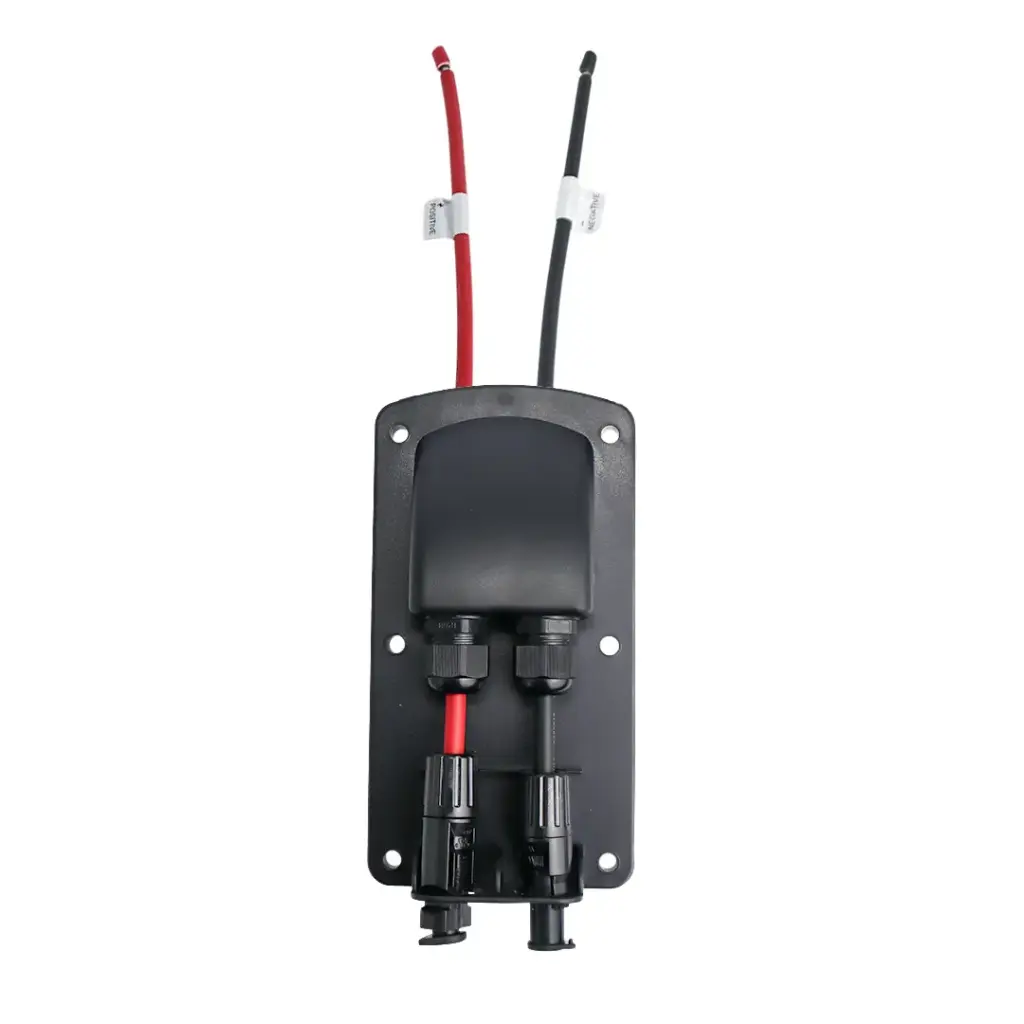 Alvolta Pre-Wired Dual Entry Junction Box Black With Solar Connectors ...